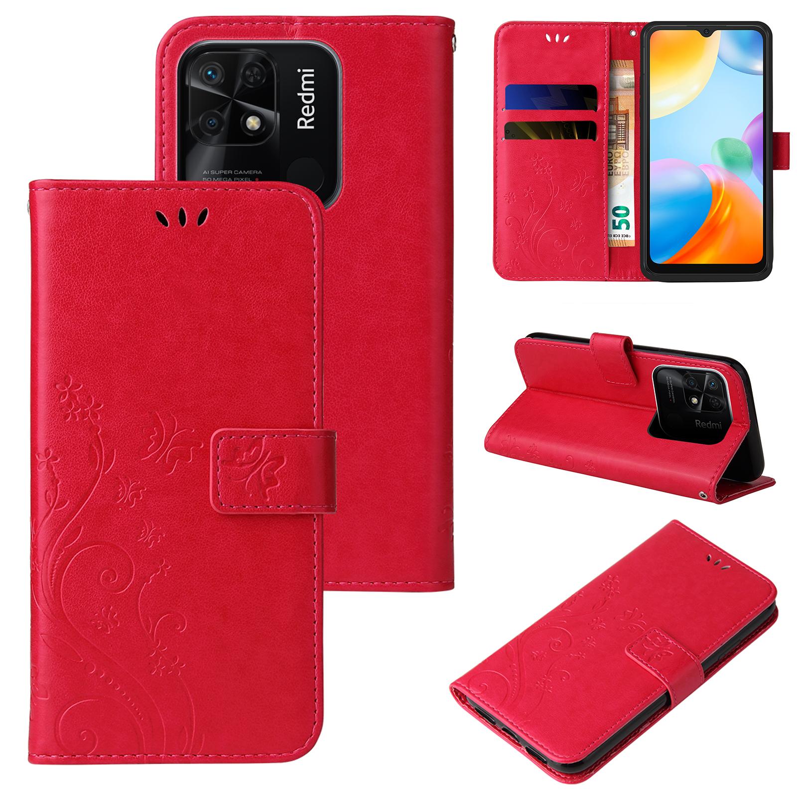 Handy Tasche für Xiaomi Redmi 10 / 10C Handyhülle Blumen Flip Cover ...